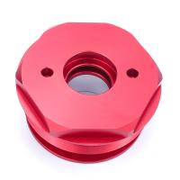 China RoHS Certified Aluminum Machining Parts in Red Anodized Finish for ODM for sale