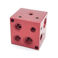 China ASTM Standard Red Purple Gold Hydraulic Valve Manifold Block Custom Made for sale