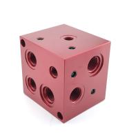 China ASTM Standard Red Purple Gold Hydraulic Valve Manifold Block Custom Made for sale