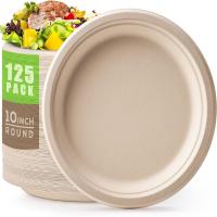 China 9 Inch Heavy-Duty 100% Compostable Plates Eco-Friendly Disposable Sugarcane Paper Plates for sale