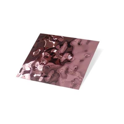 China Custom Hotel Decor Embossed Metal Sheets Water Ripple Stainless Plate 1000mm Width for sale
