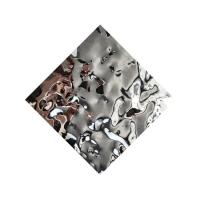 China Water Ripple Stamped PVD Stainless Steel Sheet Metal Cladding Decoration Material Anti Scar Wall Sheet for sale