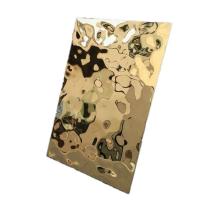 China 316 Water Ripple Sheet 4x8 3d Design Panel Gold Mirror Stainless Steel Plate for sale