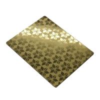 China Mirror Etched Decorative Stainless Steel Sheet Gold Wall Cladding Sheet for sale