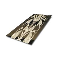 China Decoration 1500mm Golden Color Decorative Stainless Steel Sheet For Elevator Cabins for sale