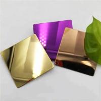 China 201 316 Gold Mirror Decorative Stainless Steel Sheet 2440mm Length for sale
