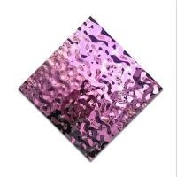 China 0.2mm Thickness Water Ripple Stainless Steel Sheet PVD Colour SS Plate Slit Edge for sale