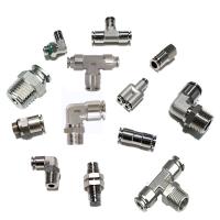 China Stainless Steel Pneumatic Air Fittings 1/8 3/4 BSPT BSPP NPT Male Thread Pneumatic Push In Air Pipe Tube Fittings for sale