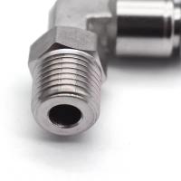 China Stainless Steel Male Push-In Elbow 1/4'' BSPT Swivel Male X 10mm Pipe OD Elbow Fitting for sale