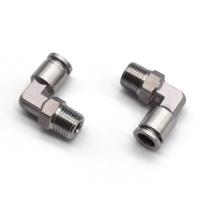China Stainless Steel Male Push-In Elbow 1/4'' BSPT Swivel Male X 10mm Pipe OD Elbow Fitting for sale