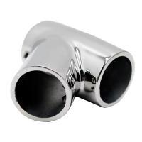 China Marine Hardware Handrail 316 Stainless Steel Ship Deck Left Tee Rail Brackets Connector for sale