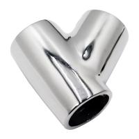 China Marine Hardware Handrail 316 Stainless Steel Ship Deck Left Tee Rail Brackets Connector for sale