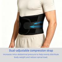China Adjustable Lumbar Support Back Brace with 6 Detachable Support Strips, Dual Pull Compression Straps Breathable Mesh Waist Belt for sale
