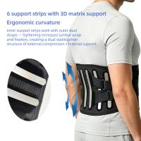 China Adjustable Lumbar Support Back Brace with 6 Detachable Support Strips, Dual Pull Compression Straps Breathable Mesh Waist Belt for sale
