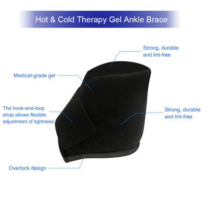 China Reusable Hot & Cold Therapy Gel Ankle Brace, Adjustable Compression Support Wrap for sale