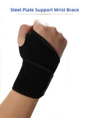 China 2026 Adjustable Neoprene Steel Plate Support Wrist Brace For Carpal Tunnel Sprain Pain Relief for sale