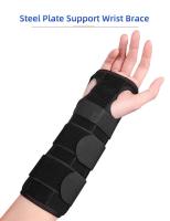 China Long Adjustable 3 Straps Neoprene Steel Plate Wrist Brace For Carpal Tunnel Injury Support for sale