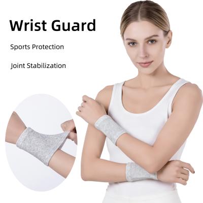 China Bamboo Charcoal Fiber Elastic Knit Wrist Guard Compression Sports Wrist Support Sleeve for sale