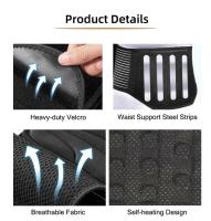 China Self Heating Magnetic Lumbar Waist Support Belt With 4 Steel Support Strips for sale