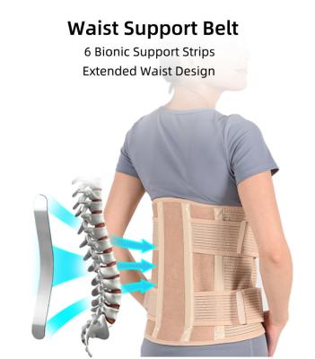 China Adjustable Lumbar Waist Support Belt With 6 Bionic Steel Strips for sale