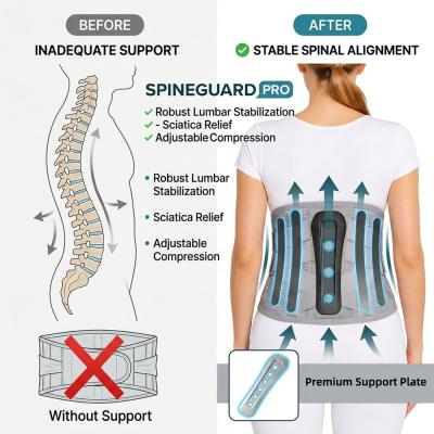 China SpineGuard Pro Lumbar Support Belt Lower Back Pain Relief Sciatica Brace for sale