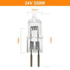 China 24V 250W Low Voltage Halogen Lamp Beads Crystal Lamp Pin Bulb Projector Machine Tool Surgery Shadowless Halogen Bulb for sale