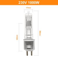 China 230V 1000 Watt Quartz Bulb Single Ended 3200k GX 9.5 Pin Cap For Ceiling Lights for sale