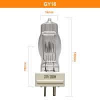 China 230v 2000w GY16 Halogen Searchlight Lamp 400h 3200K Quartz Light Bulb for sale