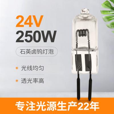 China 24V 250 Watt Quartz Bulb Halogen Projection Lamp Stage Lighting 50hrs GY6.35 Socket for sale