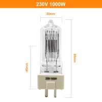 China 230V Gy9.5 Base Halogen Quartz Bulb 1000w Single Ended Stage Studio Lamp 3200K for sale