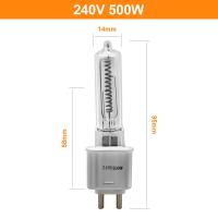 China 240V 500 Watt Quartz Halogen Bulb Lumens High G9.5 Infrared Heating Theatre TV Video for sale
