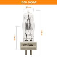 China GY16 2000W 120v Halogen Bulb Marine Searchlight Bulbs CE Approved for sale