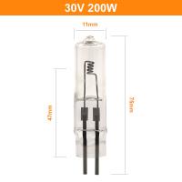 China 30V 200W Halogen Display Optic Lamp Two Pin Halogen Bulb Small Bead Insert Type for sale