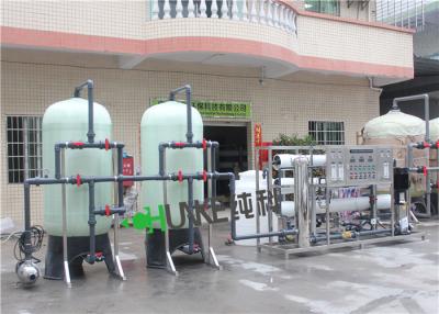 China Frp Pre - Treatment Tank 6T Brackish Water Treatment Plant System RO Purification Machine With PLC&CIP for sale