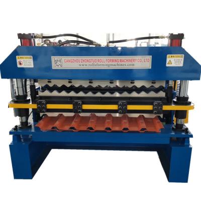 China CE Double Layer PPGI Metal Roofing Sheet Roll Forming Machine For Nicaragua for sale