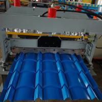 China Color Steel Roof Tile Roll Forming Machine PLC System AF - 828 with Pressing for sale