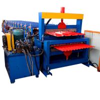 China Color Coated Roofing Sheet Steel Building Double Layer Roll Forming Machine Plc for sale