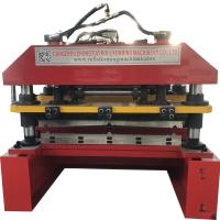 China 350H Steel Glazed Tile Roofing Machine Gcr15 Roller 5.5KW Step Tile Machine for sale