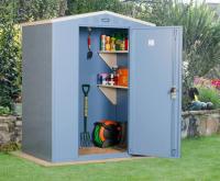 China Backyard Lawn Outdoor Storage Steel Garden Shed With Sliding Door for sale