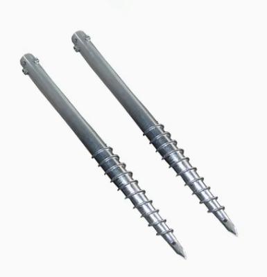 China 1200mm Length Helical Pile Footings Ground Screw Pile With Welded Flange for sale
