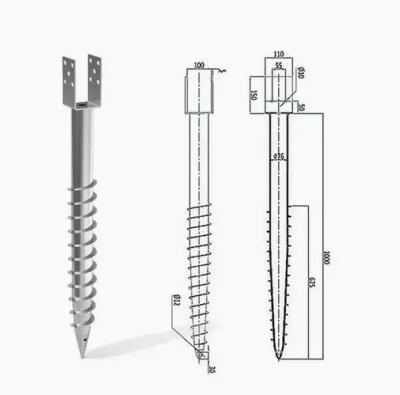 China Screw Helical Ground Screws For Foundation Solar Support Spiral Galvanised for sale