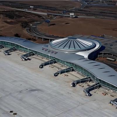 China Modern Design Airport Terminal Hall Prefabricated Steel Structure Space Frame Trusses Roof for sale