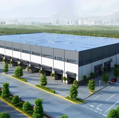 China Hot Dip Galvanized Prefabricated Steel Building with Customized Design and High Crane Capacity for sale