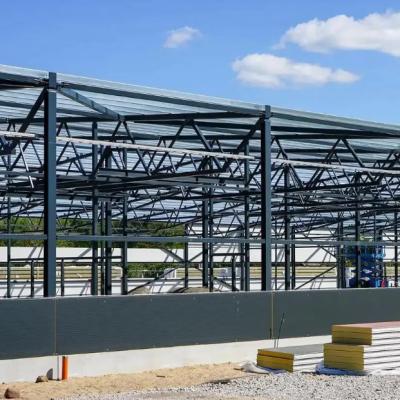 China Customizable Design Prefabricated Steel Warehouse with Galvanized Surface Treatment for Large Span Construction for sale