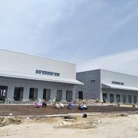 China 300 km/h Wind Load Rating Steel Structure Building with ±0.5mm Processing Precision and C/Z Galvanized Steel Purlin Prefabricated Steel Building for sale