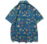 China Custom Clothing Manufacturers Men'S Standard - Fit Short - Sleeve Printed 100% Polyester Shirt for sale