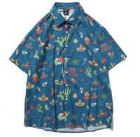 China Custom Clothing Manufacturers Men'S Standard - Fit Short - Sleeve Printed 100% Polyester Shirt for sale