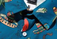 China Custom Clothing Manufacturers Men'S Standard - Fit Short - Sleeve Printed 100% Polyester Shirt for sale
