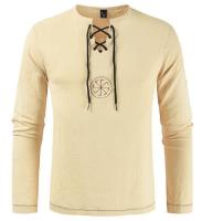 China Oem Clothing Manufacturer China 100% Linen Shirt Casual Long Sleeve With Drawstring for sale
