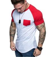 China Small Quantity Garment Manufacturer Men'S Crew Neck T - Shirt Raglan Colorblock Short Sleeves Shirt for sale